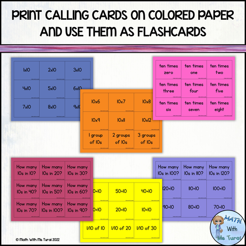 Multiplication and Division Fact Fluency Mini Bingo | 10 Facts ...