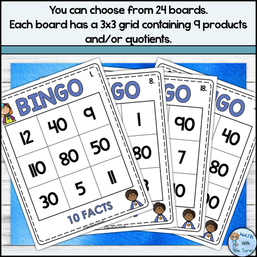 Multiplication and Division Fact Fluency Mini Bingo | 10 Facts ...
