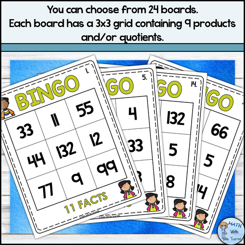 Multiplication and Division Fact Fluency Mini Bingo | 11 Facts ...
