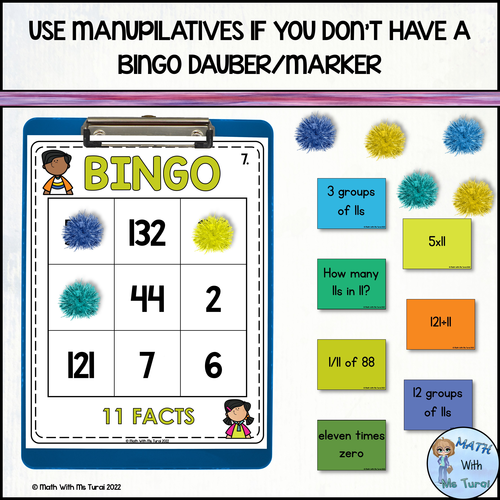 Multiplication and Division Fact Fluency Mini Bingo | 11 Facts ...