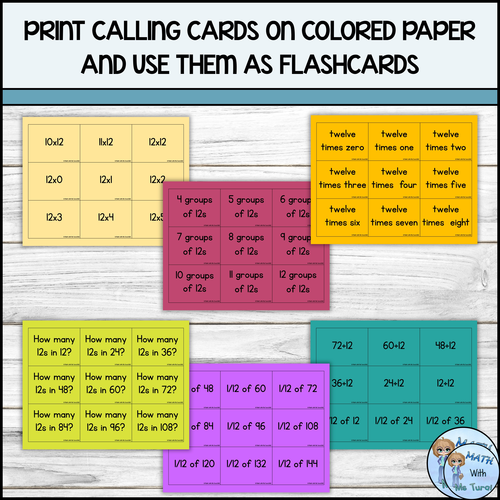 Multiplication and Division Fact Fluency Mini Bingo | 12 Facts ...