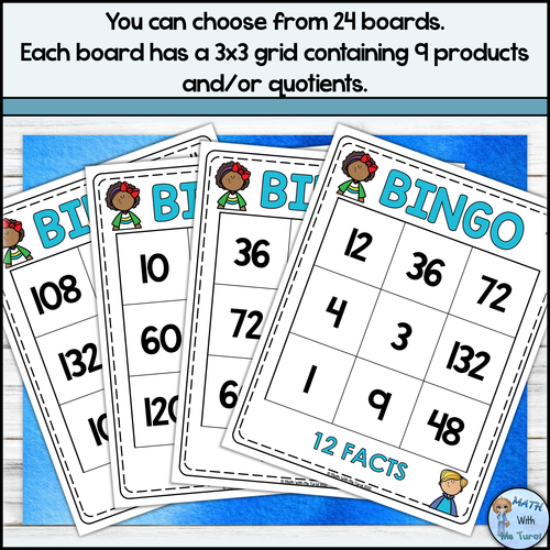 Multiplication and Division Fact Fluency Mini Bingo | 12 Facts ...