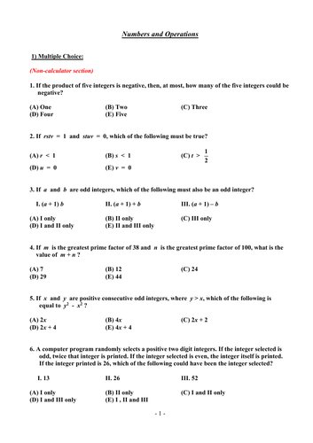 Numbers and Algebra | Teaching Resources