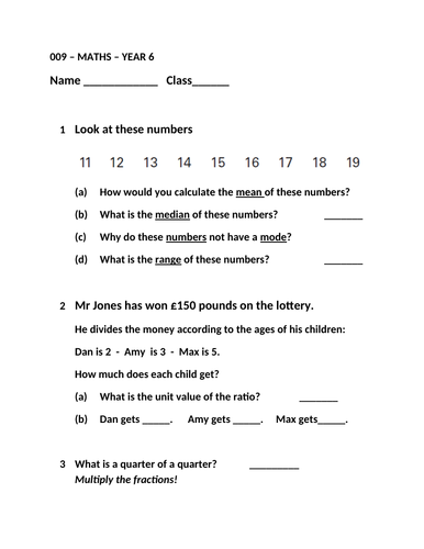 KS2 - SATS - YEAR 6 - MATHS REASONING - SET 2 | Teaching Resources