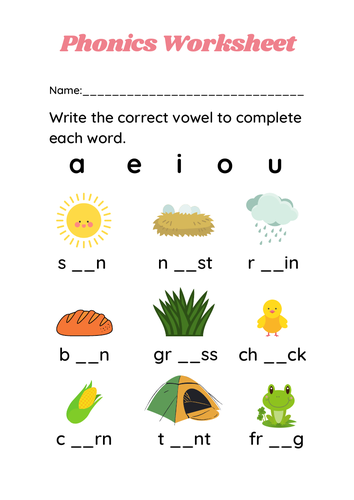 Phonics Worksheet - Dual Coded | Teaching Resources