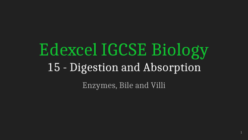 Edexcel IGCSE Biology Lesson 15 - Digestion and Absorption | Teaching ...