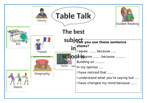 Oracy - Table talk discussion topics | Teaching Resources