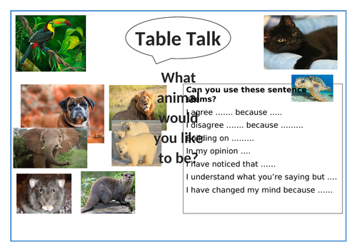 Oracy - Table talk discussion topics | Teaching Resources