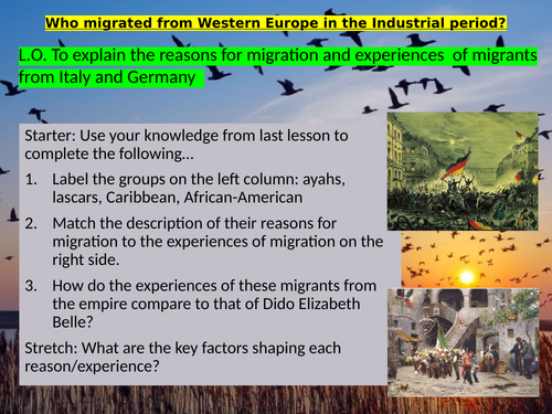 Who migrated from Western Europe in the Industrial period? | Teaching ...