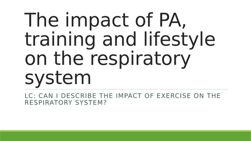 CTEC Sport: Unit 1 Body Systems - LO4 Respiratory System | Teaching ...