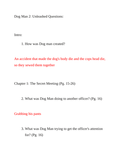 Reading Comprehension- Dog Man #2- Unleashed | Teaching Resources