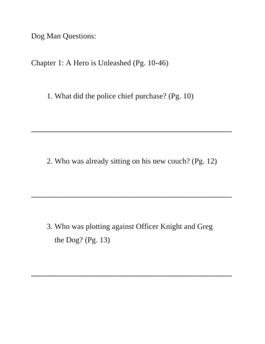 Reading Comprehension- Dog Man #1 | Teaching Resources