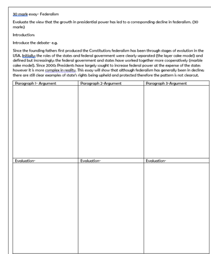 Lesson 4 US Constitution Federalism | Teaching Resources