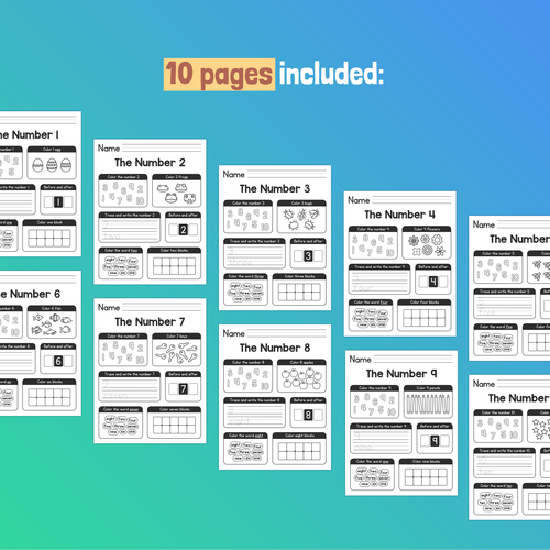 Learn Numbers 1-10 Worksheets | Number Sense Activities, Year 1 Math ...