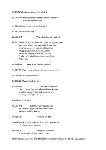 Othello - William Shakespeare | Teaching Resources