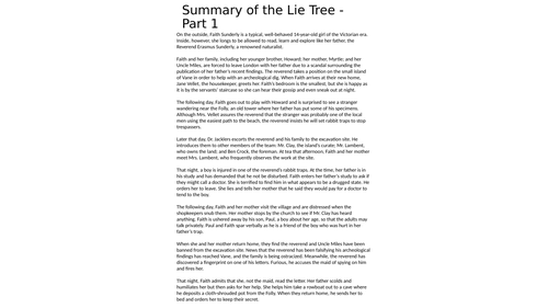 The Lie Tree FULL lessons with resources | Teaching Resources
