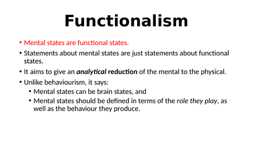 Functionalism SoW AQA Philosophy - limited time offer | Teaching Resources