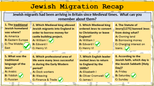 Migrants in Britain - Jewish Immigrants London 1700-1900 - GCSE History ...