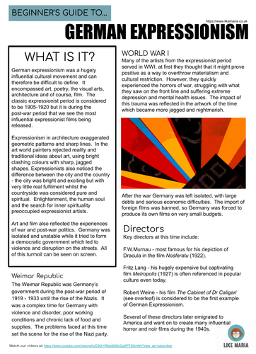 Beginner's Guide to German Expressionism | Teaching Resources