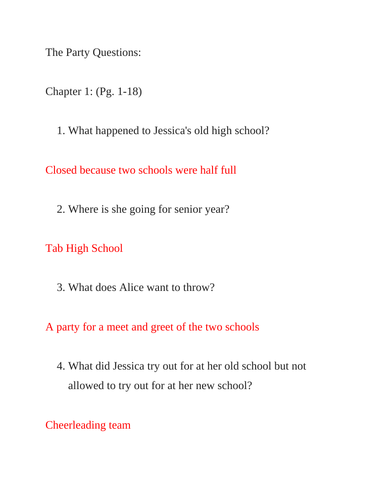Reading Comprehension- The Party | Teaching Resources
