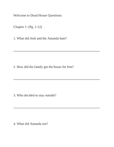 Reading Comprehension- Goosebumps #1- Welcome to Dead House | Teaching ...