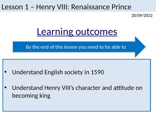Henry VIII: Renaissance Prince - Edexcel GCSE Henry VIII and His ...