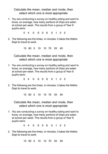 Edexcel GCSE Foundation Unit 7 - Averages & Range | Teaching Resources