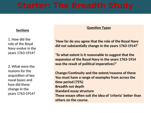 A Level British Empire; Navy Age of Sail | Teaching Resources