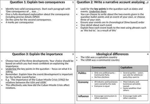 Edexcel History GCSE 9-1 Revision Cards Superpower Relations and the ...