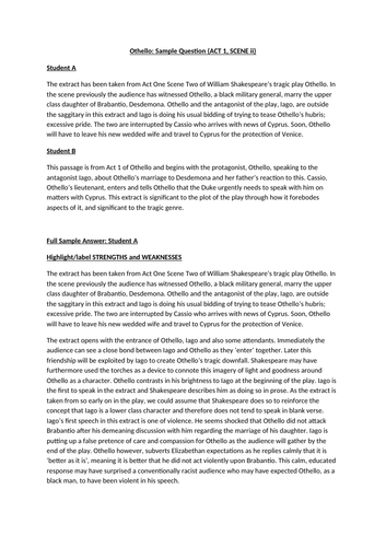 Othello Revision for A-Level | Teaching Resources
