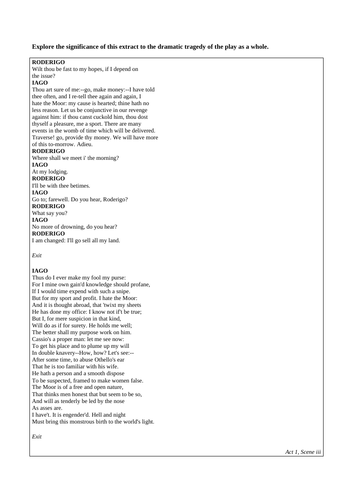 Othello Revision for A-Level | Teaching Resources