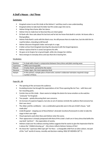 A Doll's House Full Unit of Work (AQA Lit B: Political & Social Protest ...