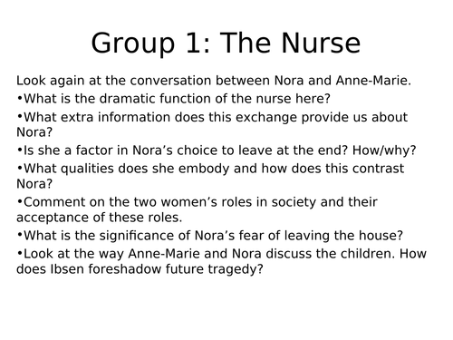 A Doll's House Full Unit of Work (AQA Lit B: Political & Social Protest ...