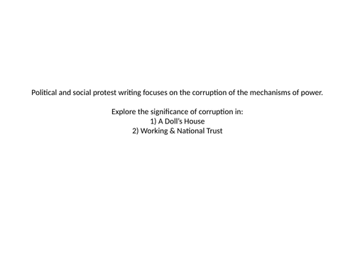 AQA Lit B Political & Social Protest: Section C | Teaching Resources