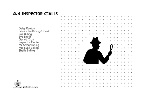 An Inspector Calls wordsearch | Teaching Resources An Inspector Calls wordsearch | Teaching Resources