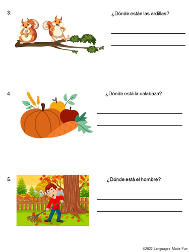 El otoño - Spanish Grammar Activities / Fall Worksheets | Teaching ...