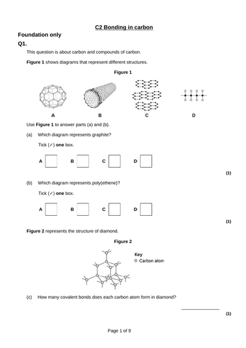 AQA Triple Chemistry C2 Bonding, structure and properties of materials ...