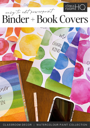 WATERCOLOUR PAINT Binder + Book Covers Pack | Teaching Resources