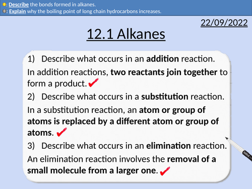 OCR AS level Chemistry: Alkanes | Teaching Resources