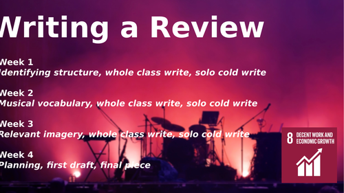 Writing: Music Reviews, Upper Primary, SDG 8 | Teaching Resources