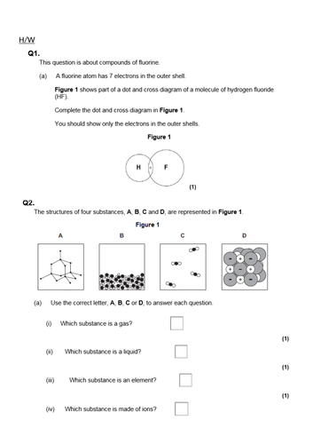 Simple covalent structures GCSE HIGHER | Teaching Resources