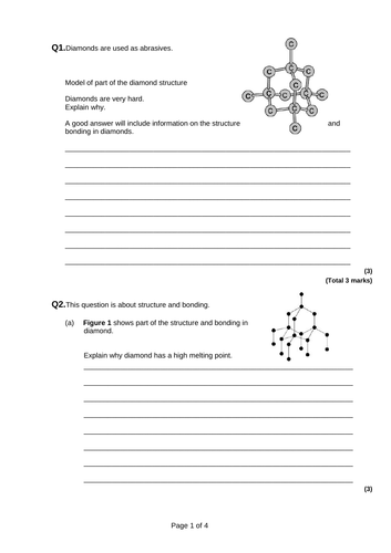 Giant covalent structures GCSE HIGHER | Teaching Resources