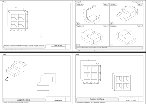 Technical Drawing and Graphics - Set 6 "Oblique Drawing" | Teaching ...