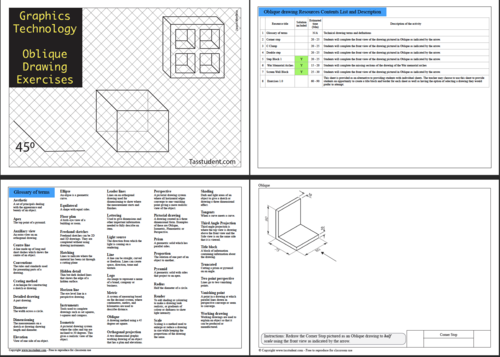 Technical Drawing and Graphics - Set 6 "Oblique Drawing" | Teaching ...