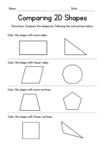 Coloring, Identifying and Comparing 2D & 3D Shapes - Geometry ...