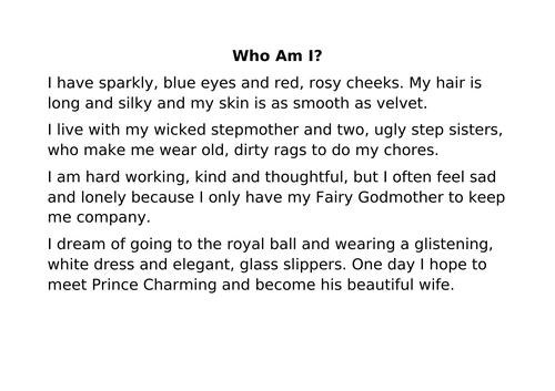 Writing Fairy Tale Character Descriptions KS1 | Teaching Resources