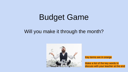 Finance and Budgeting Lesson | Teaching Resources