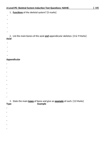 OCR A Level PE - Anatomy and Physiology Year 1 Bundle | Teaching Resources