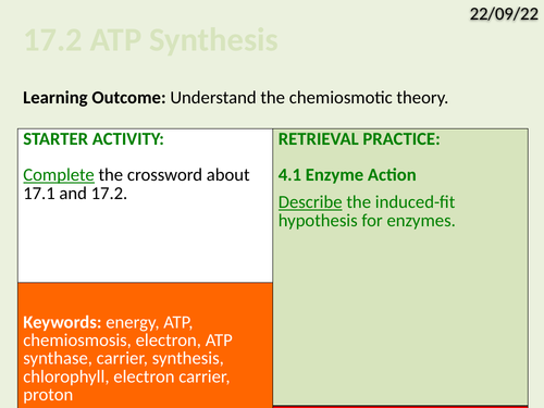 OCR Biology A- Chapter 17 Energy for Biological Processes | Teaching ...