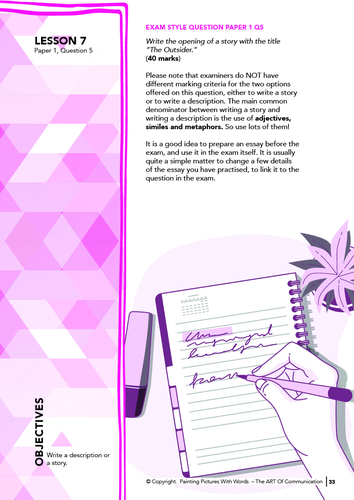 GCSE English Language - Creative Writing Paper 1 Q5 -AQA Spec ...